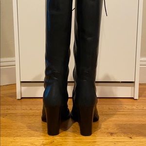 Charles David | Shoes | Kneehigh Military Black Leather Boots | Poshmark